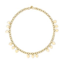 Echtzeit Damen Kette mit Anh&auml;nger &raquo;Schmuck Geschenk Edelstahl Halskette Endless Love Herzen&laquo; gold Edelstahl, L: 45 B: 2mm