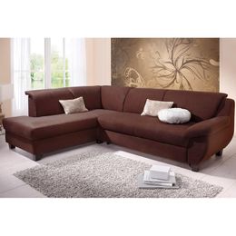 Home Affaire Ecksofa &raquo;Yesterday zeitlos und elegant, bequeme Armlehnen, L-Form&laquo; wahlweise mit Bettfunktion, auch in Cord braun Struktur (100% 