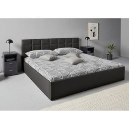 Westfalia Schlafkomfort Polsterbett inkl. Bettkasten bei Ausf&uuml;hrung mit Matratze, in 2 H&ouml;hen schwarz Liegefl&auml;che L&auml;nge B: 200cm x 200cm, Kunstleder Standardh&ouml;he, H&ouml;he 