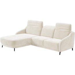 Sit & More sit&more Ecksofa &raquo;Blues L-Form&laquo; wahlweise mit Klapptisch und USB beige 100% Polyester B/H/T: 271cm x 93cm x 191cm, Luxus-Microfaser ALTARA NUBUCK , 