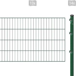Arvotec Einstabmattenzaun &raquo;ESSENTIAL 80 zum Aufschrauben&laquo; Zaunh&ouml;he 80 cm, Zaunl&auml;nge 2 - 60 m gr&uuml;n Kunststoff, Stahl H/L: 80cm x 26m, Pfosten: 14 Stk.