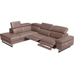 Egoitaliano Ecksofa &raquo;Candice, elegant, edel und bequem, erstklassiger Sitzkomfort, L-Form&laquo; inkl. 2 elektrischer Relaxfunktionen, Bedienung &uuml;ber Taste an Armlehne 
