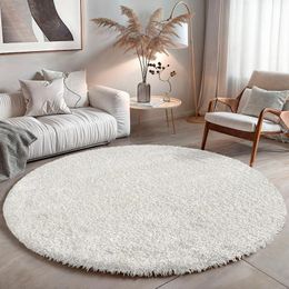 OTTO home Hochflor-Teppich &raquo;Banji&laquo; rund 37 mm H&ouml;he Uni Farben, weich und flauschig, auch als rechteckig erh&auml;ltlich beige Polypropylen (PP) B : 120cm &Oslash;