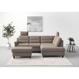 Sit & More Ecksofa SIT & MORE, B:251cm H:90cm T:187cm, grau, Wohnzimmer, Sofas, "Far&ouml; L-Form", inklusive Federkern, wahlweise mit Schlaffunktion und Bettkasten