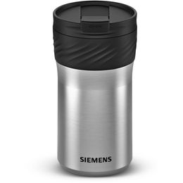 Siemens Thermobecher "TZ40002, doppelwanding isoliert, f&uuml;r XL-Getr&auml;nke", silber, Trinkgef&auml;&szlig;e, 480ml, auslaufsicher, sp&uuml;lmaschinenfest, frei von Blei,