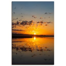 Artland Wandbild &raquo;Sonnenaufgang in Seedorf am Schaalsee&laquo; 1 Stk. tlg. als Alubild, Leinwandbild, Poster, Wandaufkleber in verschied. Gr&ouml;&szlig;en gelb B/H/T: 80cm x 