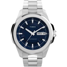Timex Herren Quarzuhr &raquo;ESSEX&laquo; Armbanduhr, Herrenuhr, Edelstahlarmband, Datum, Leuchtzeiger Einheitsgr&ouml;&szlig;e