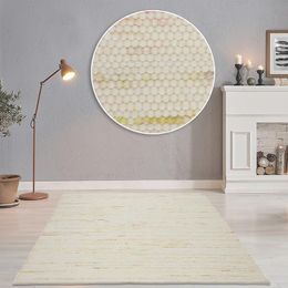 Theko Wollteppich &raquo;Alpen&laquo; rechteckig 12 mm H&ouml;he handgewebter Wendeteppich, meliert, reine Wolle, Wohnzimmer bunt Schurwolle B : 120cm 1 Stk., 12mm, L: