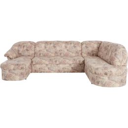 DOMO collection Wohnlandschaft &raquo;Pegnitz, zeitlos&modern, elegante R&uuml;ckensteppung, Breite 292cm, U-Form&laquo; wahlweise mit Bettfunktion braun 100% 