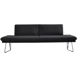 K+w Komfort & Wohnen Essbank, B:226cm H:88cm T:66cm, grau, K+W KOMFORT & WOHNEN, Wohnzimmer, Sitzb&auml;nke, "Pego Polsterbank", Seitenteilverstellung, wahlweise in 206 oder