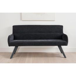 ByLiving Sitzbank &raquo;Tino&laquo; 1 Stk. tlg. mit Federkernpolsterung in 140 oder 160cm, hochwertige Polsterbez&uuml;ge schwarz Stoff B/H/T: 160cm x 94cm x 67cm, 