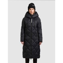 Khujo Damen Khujo Steppmantel &raquo;CILIA&laquo; aus Nylon und Polyester, kniebedeckende Schnittform schwarz XL (42)