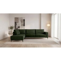OTTO home Ecksofa &raquo;OLAND Boucl&eacute; L-Form, B: 289 cm, Skandi-Design&laquo; Struktur, Flachgewebe, Luxus-Microfaser, Boucle gr&uuml;n 100% Polyester B/H/T: 289cm x 
