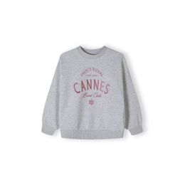 MINOTI Sweatshirt M&auml;dchen Gr&ouml;&szlig;e 104/110 grau / melone