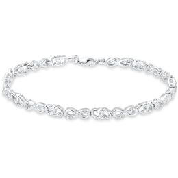 Amor Damen Silberarmband &raquo;Schmuck Geschenk Armkette Herz, Liebe, Infinity, Unendlichkeit&laquo; mit Zirkonia (synth.) silber 21cm, Silber 925 (