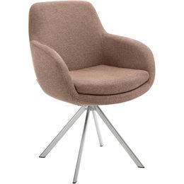 Musterring Esszimmerstuhl &raquo;Tavia&laquo; (Set) 2 Stk.Stativgestell Edelstahl, wahlweise mit Drehfunktion, diverse Farben braun B/H/T: 62cm x 86cm x 66cm, 2 Stk., 