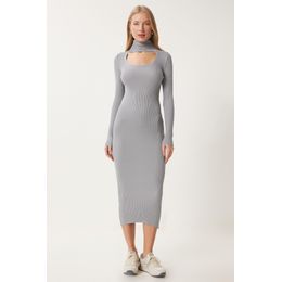 Happiness İstanbul Kleid Damen Gr&ouml;&szlig;e S/M grau