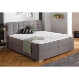 Home Affaire Boxbett &raquo;Olivet mit Bettkasten&laquo; in 4 Farben, 4 Breiten, 2 Matratzenarten, auch in &Uuml;berl&auml;nge 220 cm grau Struktur (100% Polyester), 