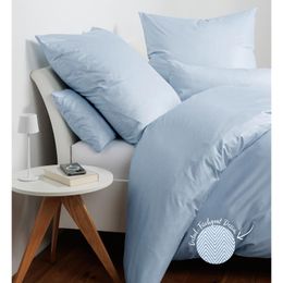 Janine Bettw&auml;sche &raquo;Interlock-Jersey59000 3&laquo; mit Reissverschluss blau Interlock-Jersey, Obermaterial: 100% Baumwolle B/L: 135cm x 200cm, 1 Stk., 1 Stk., 
