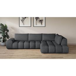 OTTO home Ecksofa &raquo;AZITA L-Form, XXL 352 cm Designsofa in Bubble-Opitk&laquo; lose R&uuml;ckenkissen, traumhafte Steppung grau 100% Polyester B/H/T: 352cm x 72cm