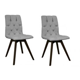 OTTO home Esszimmerstuhl &raquo;Rania&laquo; (Set) 2 Stk.mit Massivholzbeinen grau Holzwerkstoff, Massivholz B/H/T: 45cm x 91cm x 55cm, 2 Stk., Microfaser, 