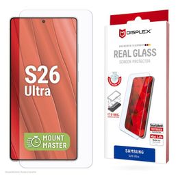 Displex Displayschutzglas &raquo;Real Glass Screen Protector mit MountMaster&laquo; f&uuml;r Samsung Galaxy S26 Ultra Displayschutzfolie, Schutzfolie, Bildschirmschutz, kratz-
