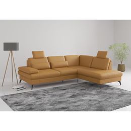 Sit & More sit&more Ecksofa &raquo;Morris L-Form, inkl. Sitztiefenverstellung&laquo; wahlweise mit Armteilverstellung, Schlaffunktion & Bettkasten gelb B/H/T: 262cm x 82cm x