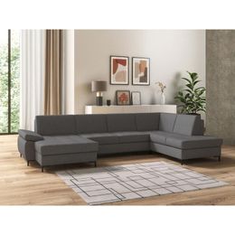 DOMO collection Wohnlandschaft &raquo;Capelo, komfortabel, klare Linien zeichnen dieses Design aus, U-Form&laquo; mit Armteilverstellung, wahlweise mit 