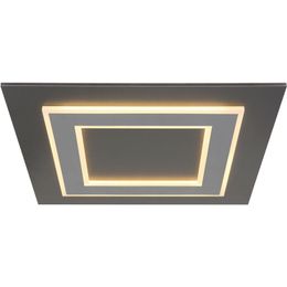 Globo LIGHTING LED Deckenleuchte &raquo;JAYDEN&laquo; LED-Modul 1 Stk. Warmwei&szlig; Deckenlampe/quadratisch/Wohnzimmer/Schlafzimmer/elegant grau 1 Stk.
