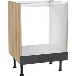 KOCHSTATION Herdumbauschrank &raquo;Aken&laquo; grau wildeiche Nachbildung, B/H/T: 60cm x 87cm x 58,4cm