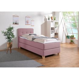 Home Affaire Boxspringbett &raquo;Fargo&laquo; inkl. Topper, in 3 Matratzenarten, in Samt- oder Strukturstoff lila Struktur fein (100% Polyester);Samtstoff (100% 
