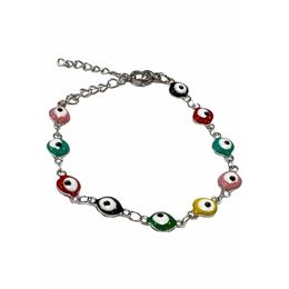 Firetti Damen Armband &raquo;Schmuck Geschenk Armschmuck Armkette Schutz t&uuml;rk. Auge&laquo; Made in Germany - mit Glasstein bunt 18cm, Edelstahl