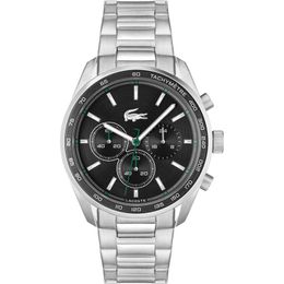 Lacoste Herren Chronograph &raquo;VANCOUVER&laquo; Quarzuhr, Armbanduhr, Herrenuhr, Stoppfunktion, Edelstahlarmband silber Einheitsgr&ouml;&szlig;e