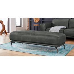 W.Schillig Hocker &raquo;montanaa&laquo; mit Metallf&uuml;&szlig;en in Schwarz pulverbeschichtet, Breite 141 cm grau B/H/T: 141cm x 42cm x 61cm, Longlife Xtra-Leder Z69