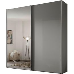 Schwebet&uuml;renschrank STAUD, B:167cm H:222cm T:68cm, grau, Holzwerkstoff, Schr&auml;nke, "Sonate Rom mit Spiegel, Made in Germany", Mit vier verschiedenen