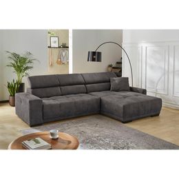 Jockenh&ouml;fer Ecksofa &raquo;Le Mans L-Form, B: 320 cm, mit 30 cm elektr. Sitztiefenverstellung&laquo; Kopfteilverstellung, induktive Ladestation, USB-Anschluss & Zierkissen 