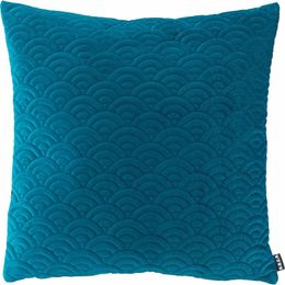 HOCK Dekokissen &raquo;Soft Nobile&laquo; mit gesteppten Mustern, Kissenh&uuml;lle mit F&uuml;llung, 1 St&uuml;ck blau Polyester B/L: 50cm x 50cm, 1 Stk.