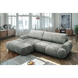 exxpo - sofa fashion Ecksofa inkl. Bettfunktion und Bettkasten,toller Sitzkomfort, Steppung im Sitz B/H/T: 280cm x 87cm x 187cm, Flachgewebe, 