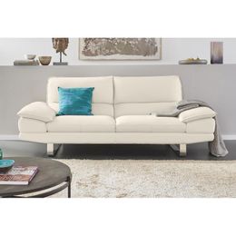 Calia italia 3-Sitzer &raquo;Dave, Sitzkomfort der Extraklasse, tolle Details&laquo; Designsofa auf Kufenfu&szlig;, in zwei Lederqualit&auml;ten wei&szlig; Leder SORRRENTO - 100% 