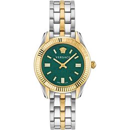 Versace Damen Quarzuhr &raquo;GRECA TIME LADY 35 mm&laquo; Armbanduhr, Damenuhr, Saphirglas, Swiss Made, bicolor, Leuchtzeiger gold Einheitsgr&ouml;&szlig;e