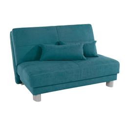 Home Affaire Schlafsofa &raquo;Gina&laquo; mit einem Handgriff vom Sofa zum Bett blau B/H/T: 120cm x 86cm x 195cm, Chenille