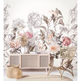 marburg Fototapete &raquo;Isabell&laquo; matt glatt moderne Tapete f&uuml;r Wohnzimmer Schlafzimmer K&uuml;che wei&szlig; Vlies B/L: 3,18m x 3,4m, Rollen: 1