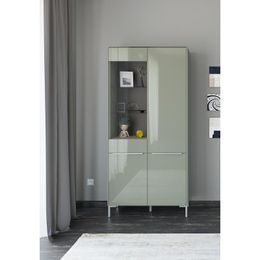 set one by Musterring Standvitrine &raquo;Reno&laquo; 1 Stk. tlg. Mit Winkelfu&szlig; in diversen Farben, 199 cm H&ouml;he & Farbauswahl gr&uuml;n Glas, Holzwerkstoff 