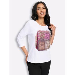 Sieh an! 3/4-Arm-Shirt in wei&szlig;-traube | Gr.: 48