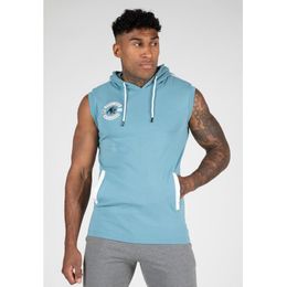 Gorilla Wear &auml;rmelloses T-Shirt mit Kapuze - Oswego - Blue | Gr.: 4XL