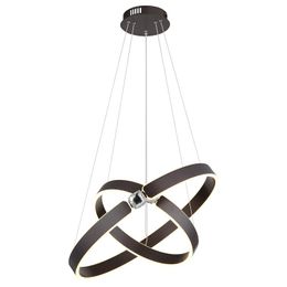 Globo LIGHTING H&auml;ngeleuchte &raquo;HENDRICKS&laquo; LED-Modul 1 Stk. Warmwei&szlig; H&auml;ngelampe Esszimmer-Leuchte Esstischleuchte Wohnzimmer braun &Oslash; 60cm H: 125cm, 1 Stk