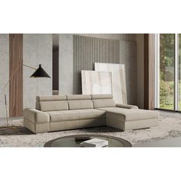 Sit & More sit&more Ecksofa &raquo;Broadway L-Form&laquo; inklusive Kopfteilverstellung, wahlweise mit Schlaffunktion beige 100% Polyester B/H/T: 284cm x 79cm x 171cm, 