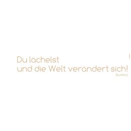 Komar Wandtattoo "Du l&auml;chelst... - Gr&ouml;&szlig;e 14 x 70 cm", B/H/T: 14cm x 70cm, Schrift, grau, Kinderzimmer, Wandtattoos, selbstklebend, Wandsticker