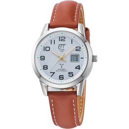 ETT Damen ETT Funkuhr &raquo;Gobi Lady&laquo; Armbanduhr, Damenuhr, Solar, Datum, Lederarmband braun Einheitsgr&ouml;&szlig;e
