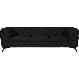 Home Affaire Chesterfield-Sofa &raquo;Glynis&laquo; aufw&auml;ndige Knopfheftung, moderne Chesterfield Optik, Fu&szlig;farbe w&auml;hlbar grau Struktur (100% Polyester);Samtoptik